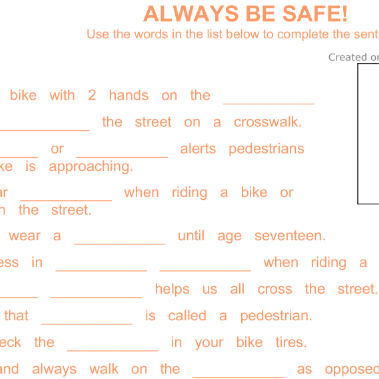 Fun Safety Printables | Online Resource Center for School Aged Children
